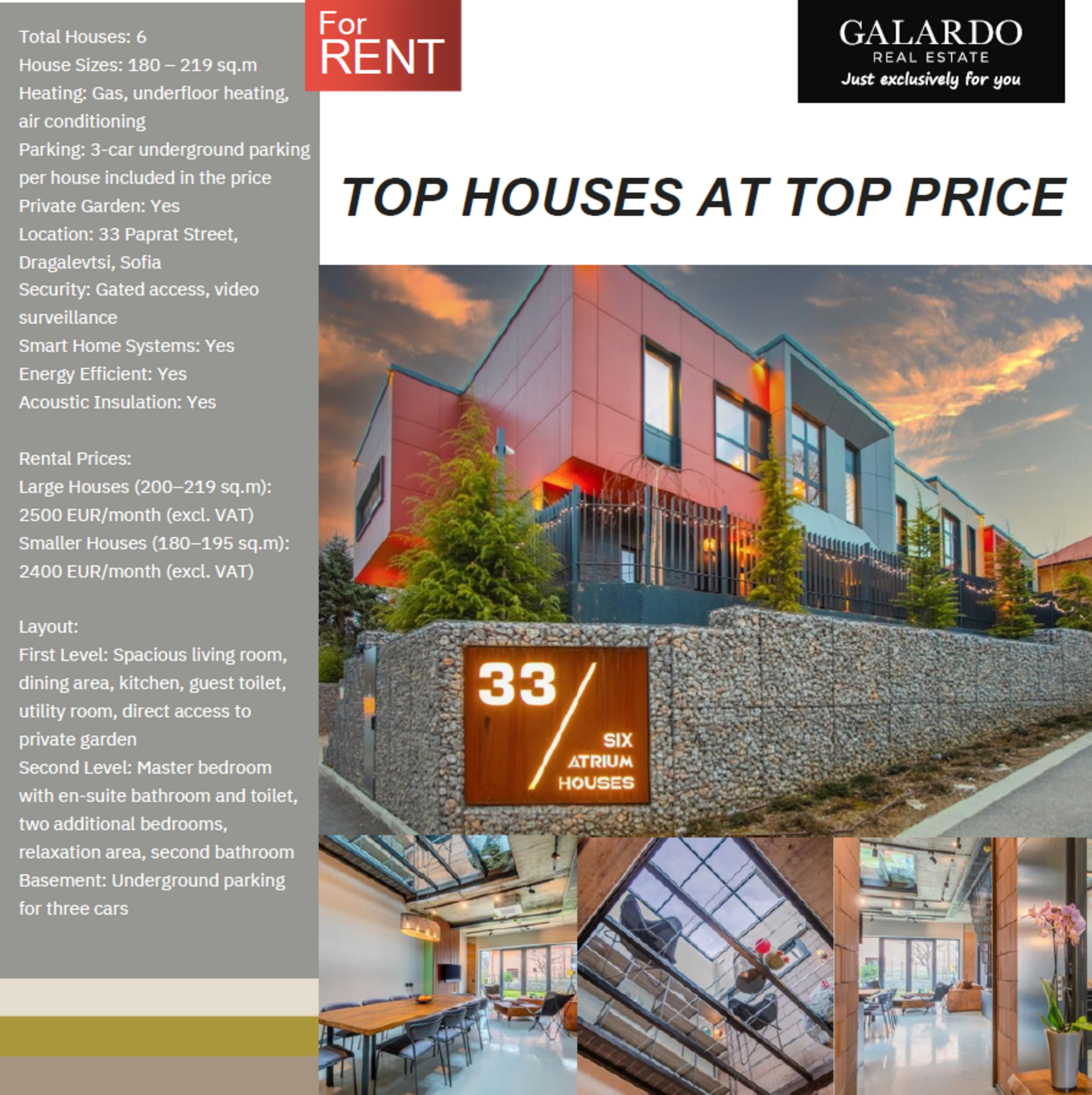 Galardo Real Estate : Houses for rent | CCI France Bulgarie